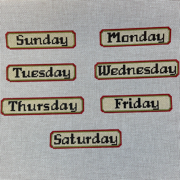 Pink/Green Perpetual Calendar Days – The Gingham Stitchery